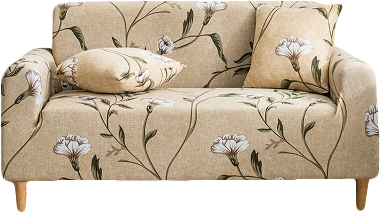 Yellow And Blue Flowers All-inclusive Sofa Cover for Living Room ...