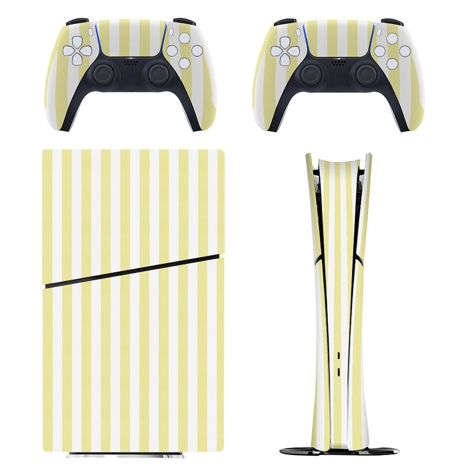 Yellow And White Vertical PS5/PS5 Slim Digital Disc Skin Sticker For ...