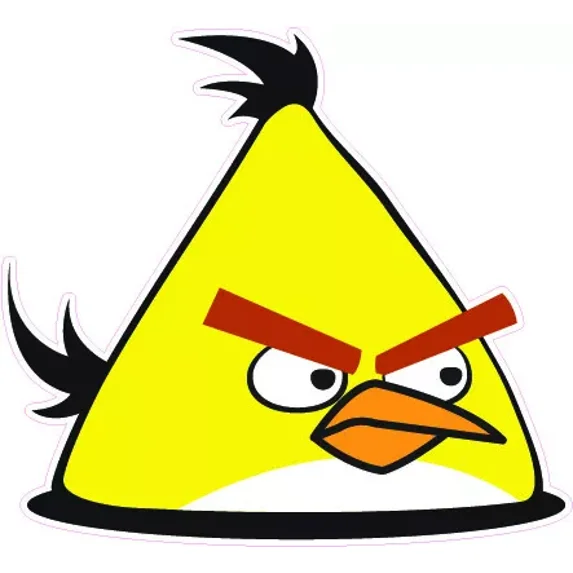 Yellow Angry Bird Chuck Sticker Window Decal Phone Decal Water Bottle ...