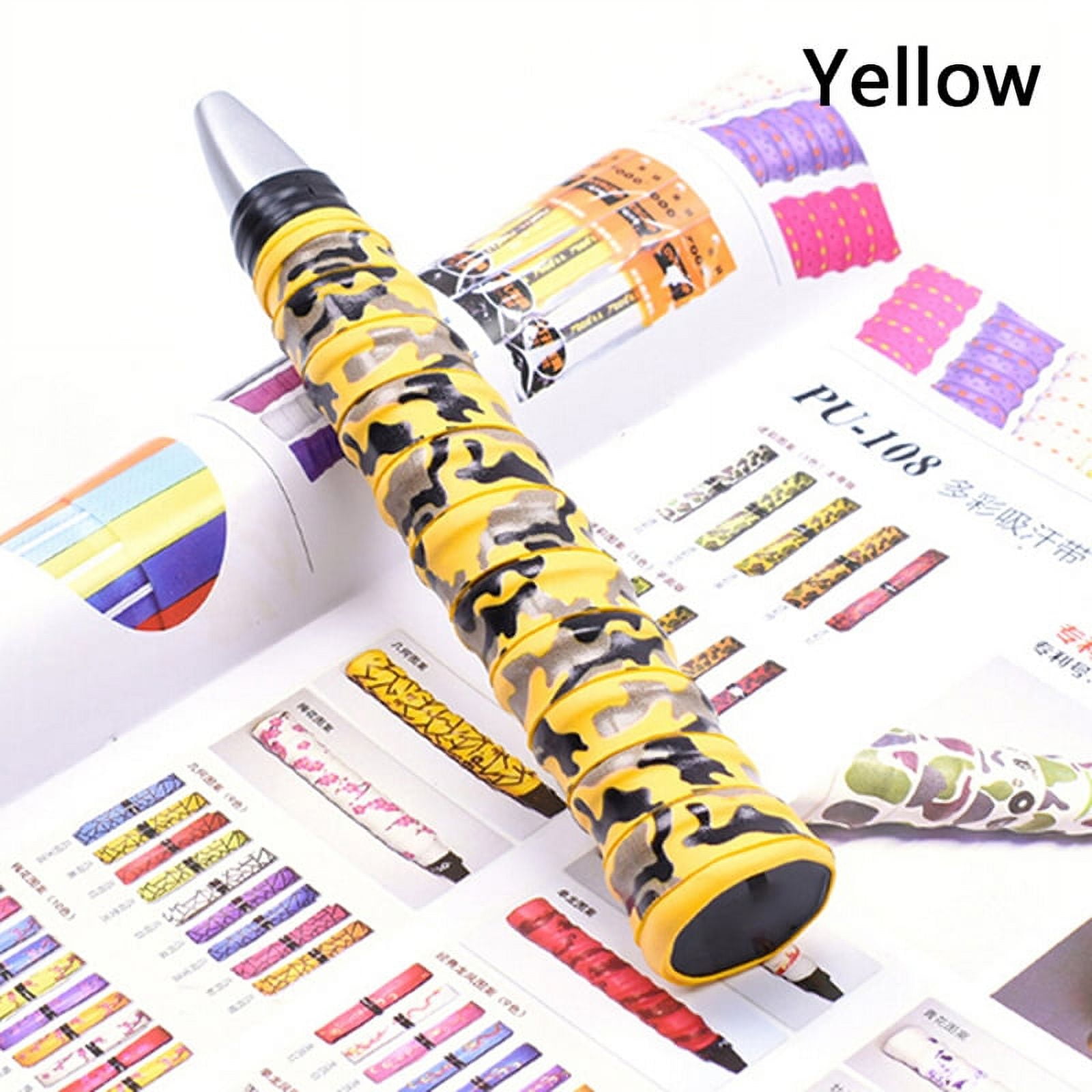 (Yellow) Anti-slip Racket Tennis Badminton Sweat Absorption Handle Grip ...