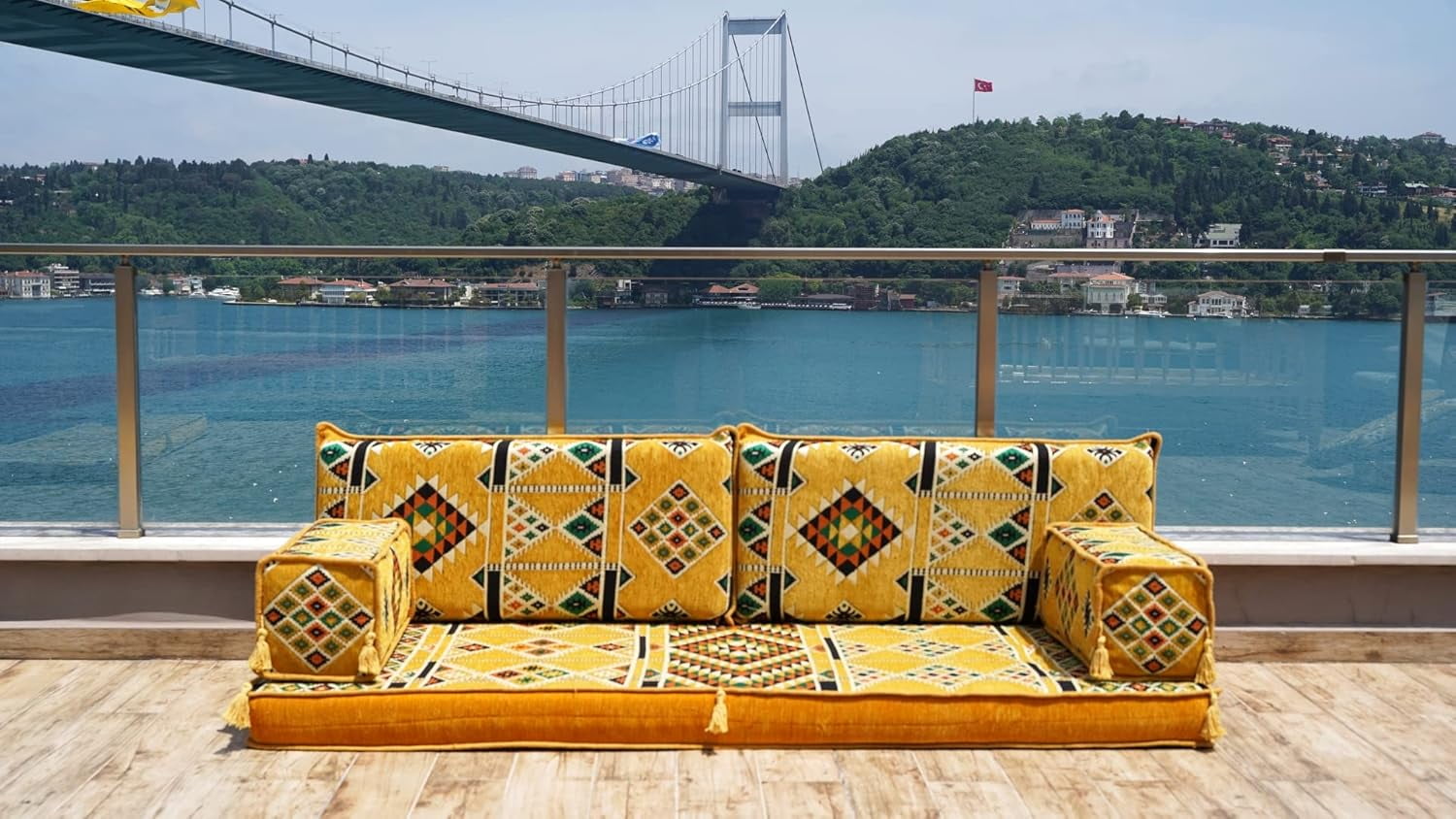 Yellow Arabic Floor Sofa, Modular Sectional Sofa, Foldable Sofa Bed ...