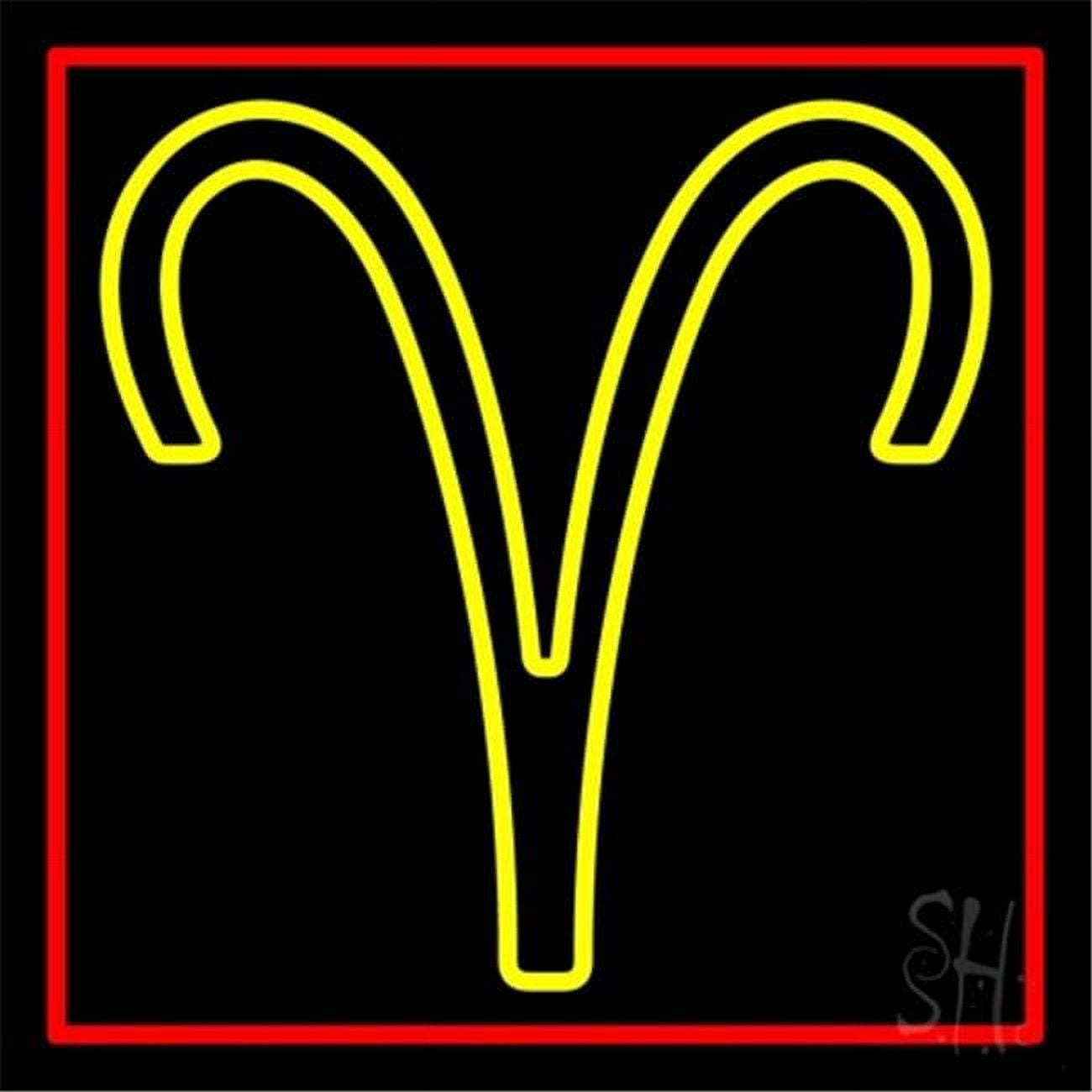 Yellow Aries Red Border Neon Sign, 24 x 3 x 24 in. - Walmart.com