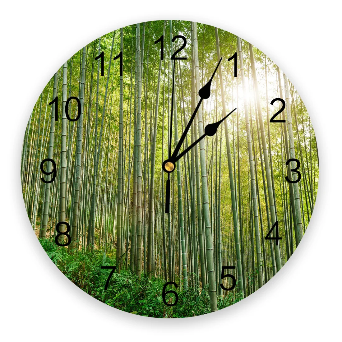 Yellow Arrow Bamboo Plant Art Modern Design Clocks Wall Watch Wall ...