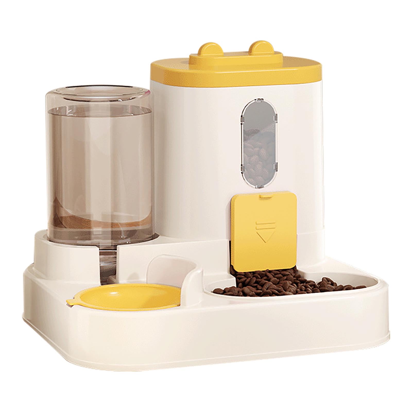 Yellow Automatic Pet Feeder And Water Dispenser Combo 3.8L Capacity ...