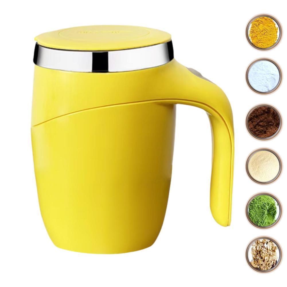 Yellow Automatic Stirring Cup Stainless Steel Rechargeable Lazy Coffee ...