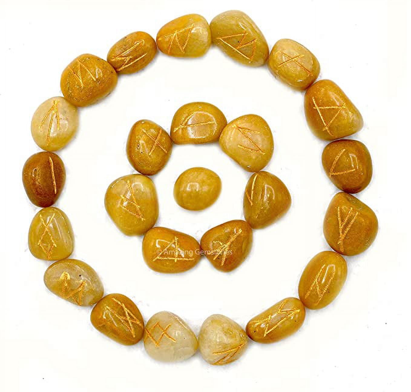 Yellow Aventurine Crystal Runes Stone Set Elder Futhark - Walmart.com