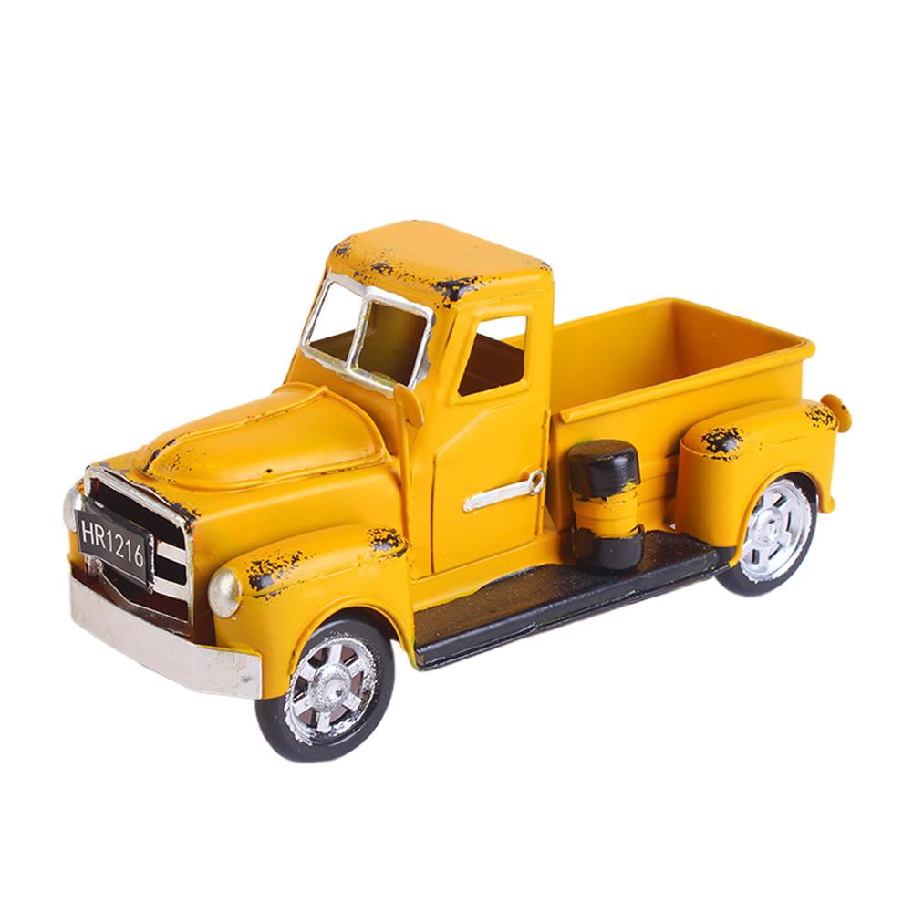 Yellow Avintage Handmade Tin Car Model Travel Version Pickup Truck Car ...