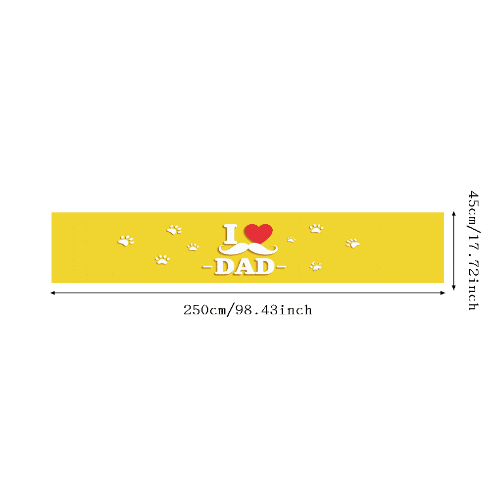 Yellow Background Father's Day Banner Moustache Design Heart Graphic I ...