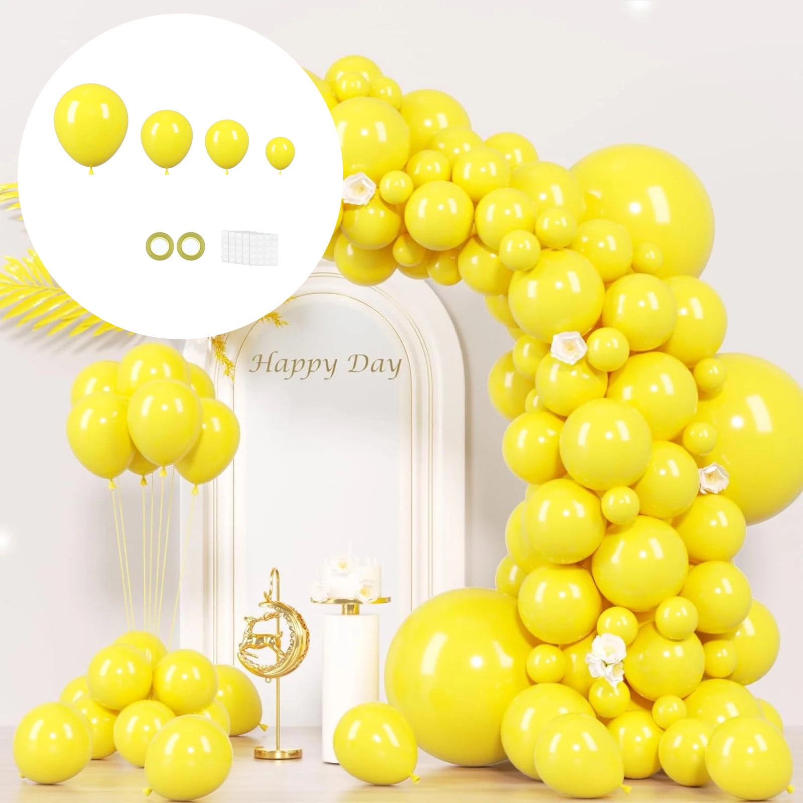 Yellow Balloon Garland Kit, Assorted Sizes, Complete Set with ...