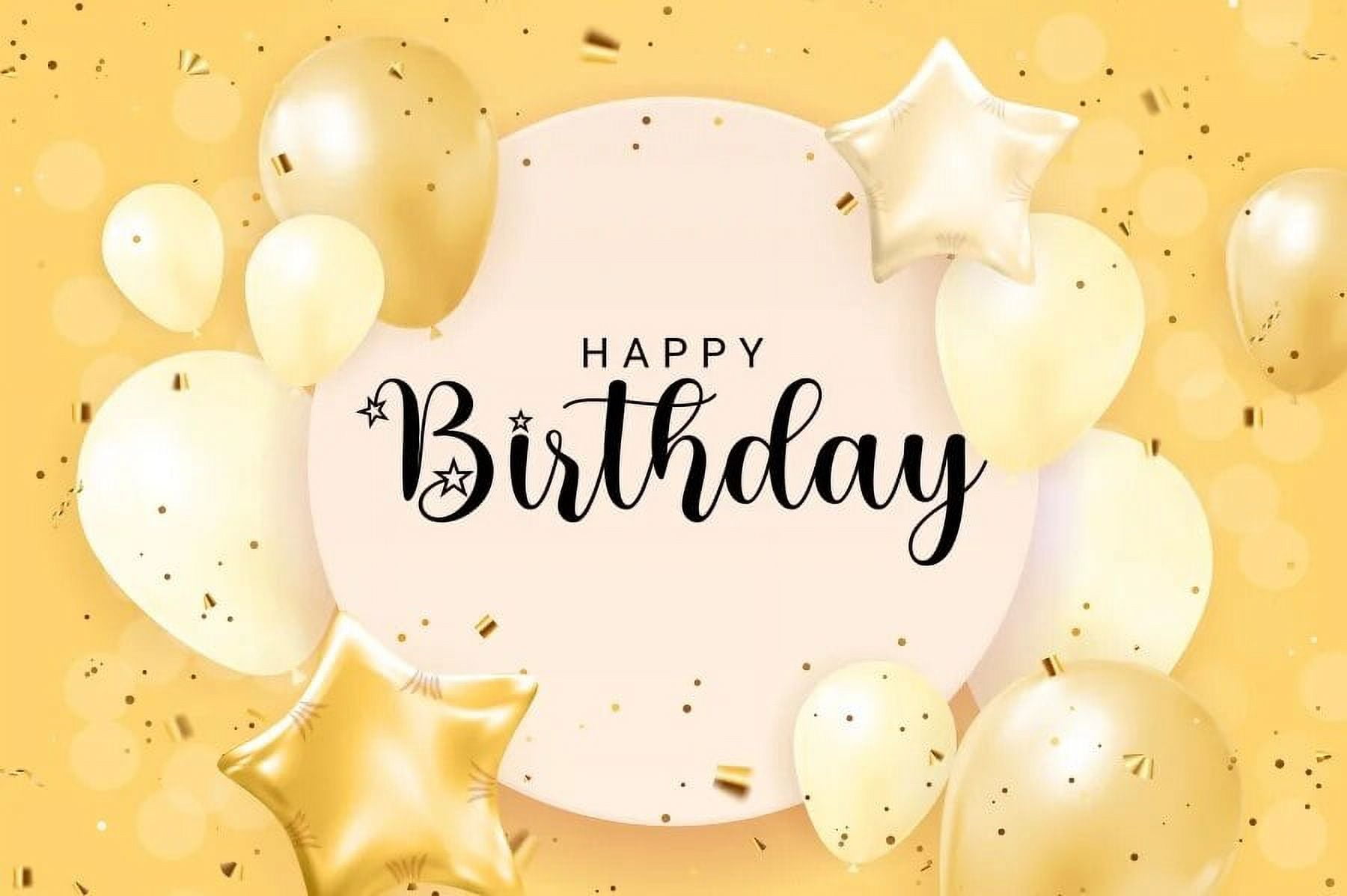 Yellow Balloons Stars Birthday Banner Customization Photography ...