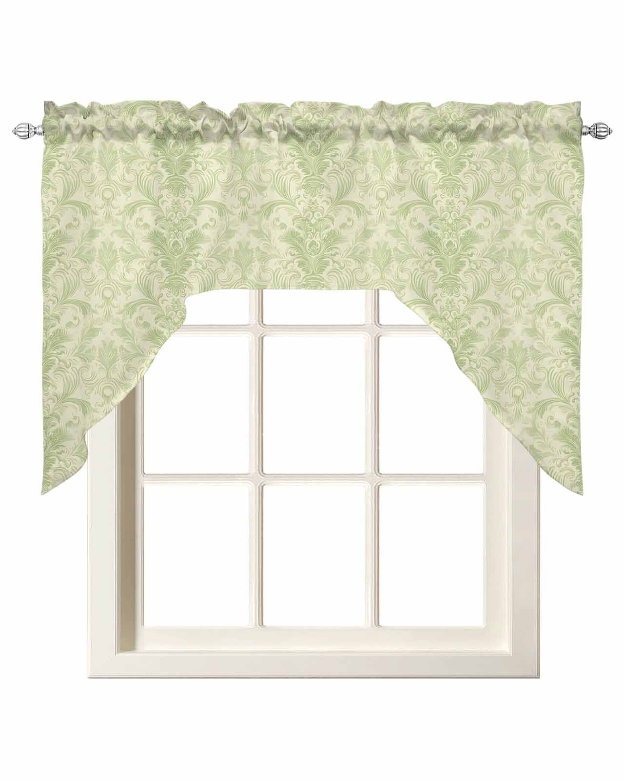 Yellow Baroque Kitchen Curtains Swag Valance for Windows/Bathroom/Cafe ...