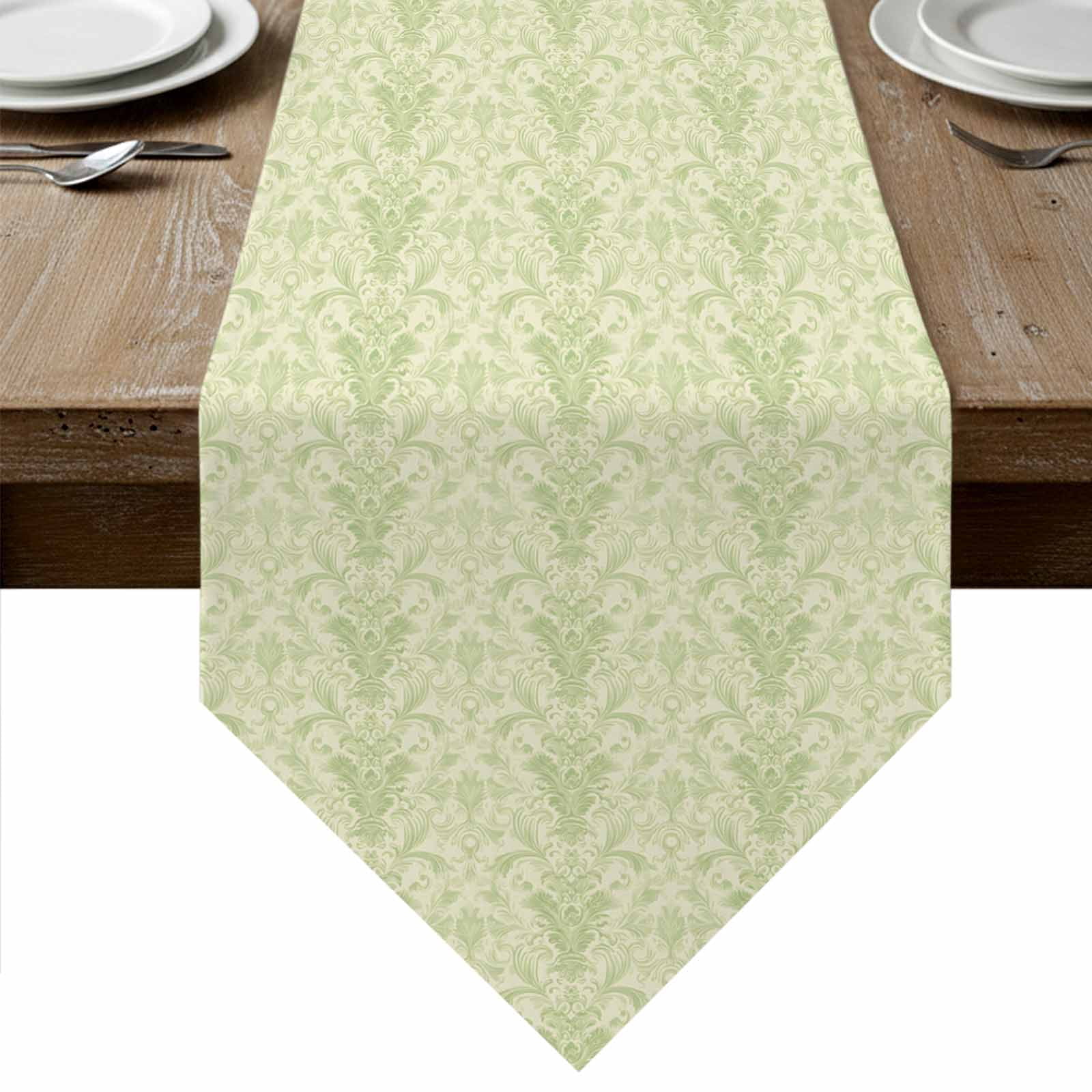 Yellow Baroque Table Runner Linen Burlap Table Runner 60 Inches Long ...