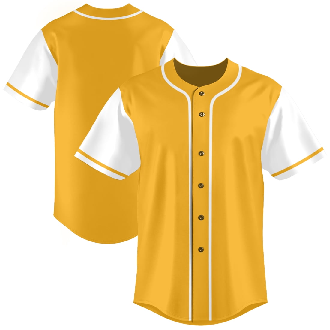 Yellow Baseball Shirts Sports Uniform for Men Hip Hop Softball Sports ...