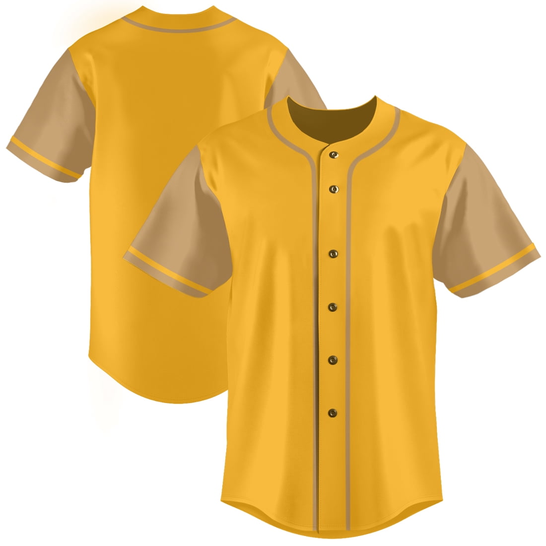 Yellow Baseball Shirts Sports Uniform for Men Hip Hop Softball Sports ...