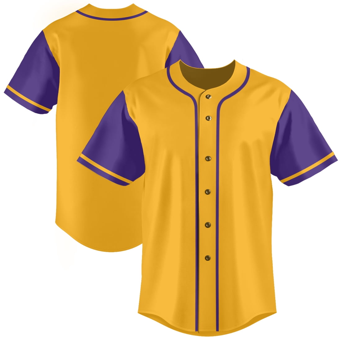 Yellow Baseball Shirts Sports Uniform for Men Hip Hop Softball Sports ...
