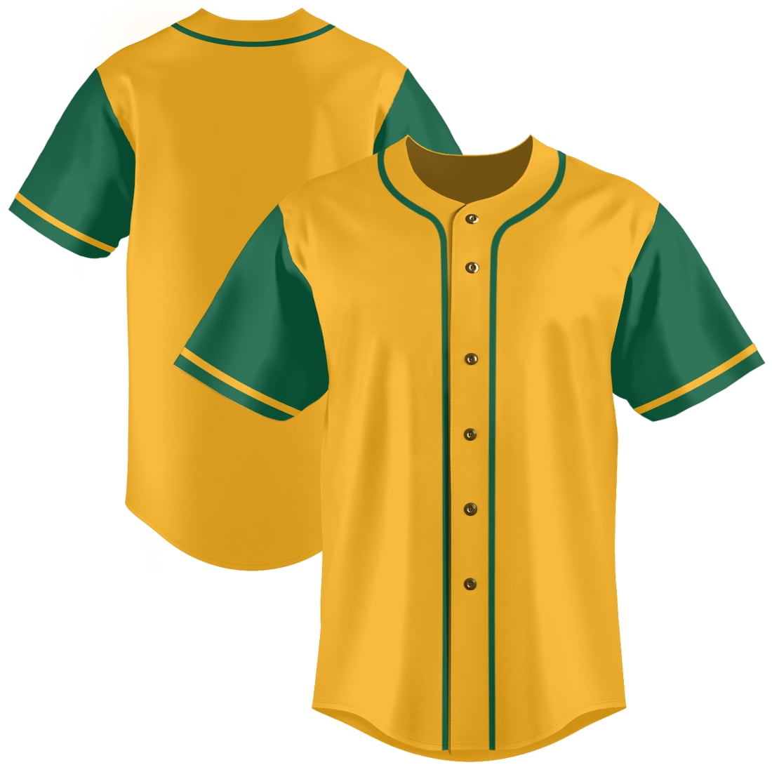 Yellow Baseball Shirts Sports Uniform for Men Hip Hop Softball Sports ...