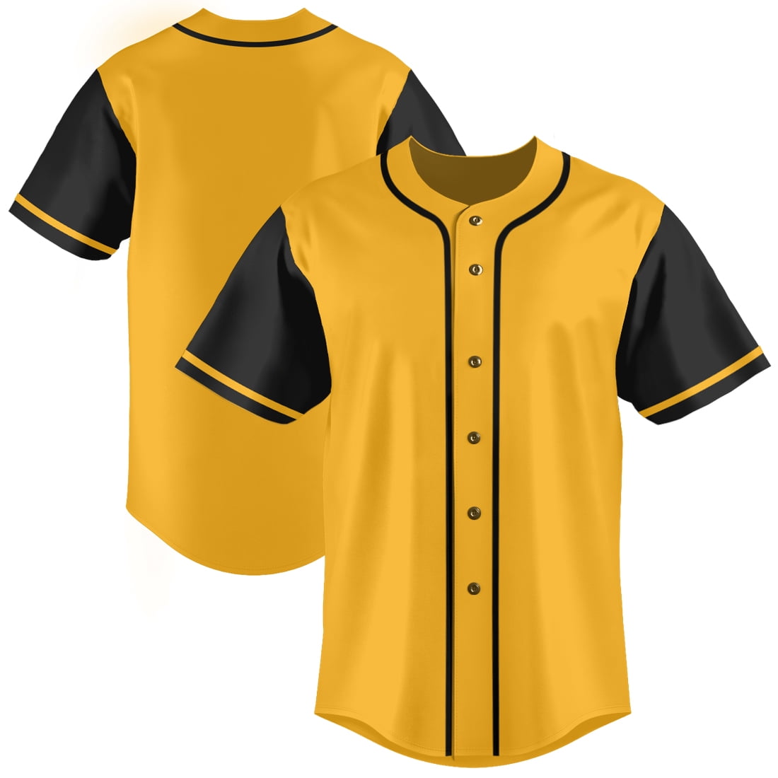 Yellow Baseball Shirts Sports Uniform for Men Hip Hop Softball Sports ...