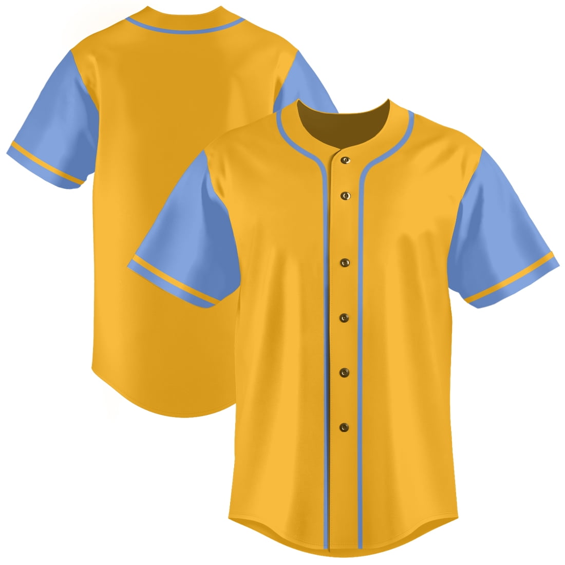 Yellow Baseball Shirts Sports Uniform for Men Hip Hop Softball Sports ...