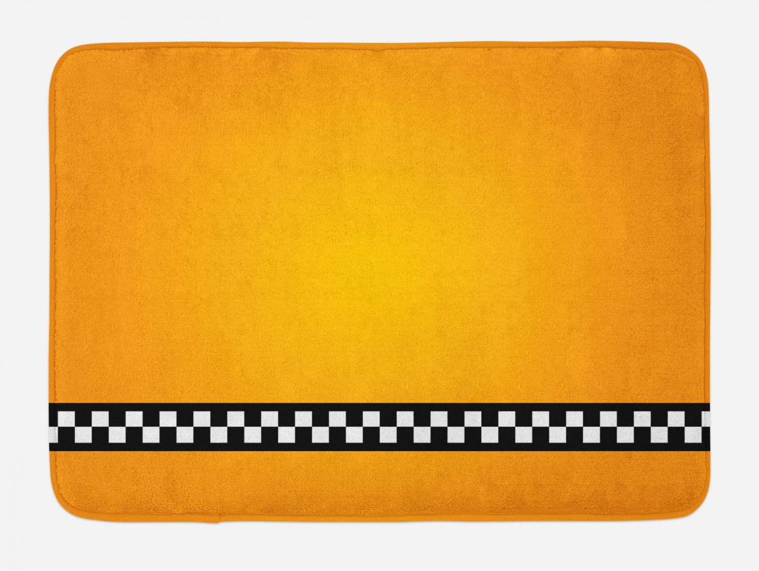 Yellow Bath Mat, Taxi Cab Car Yellow with the line of Checkers ...