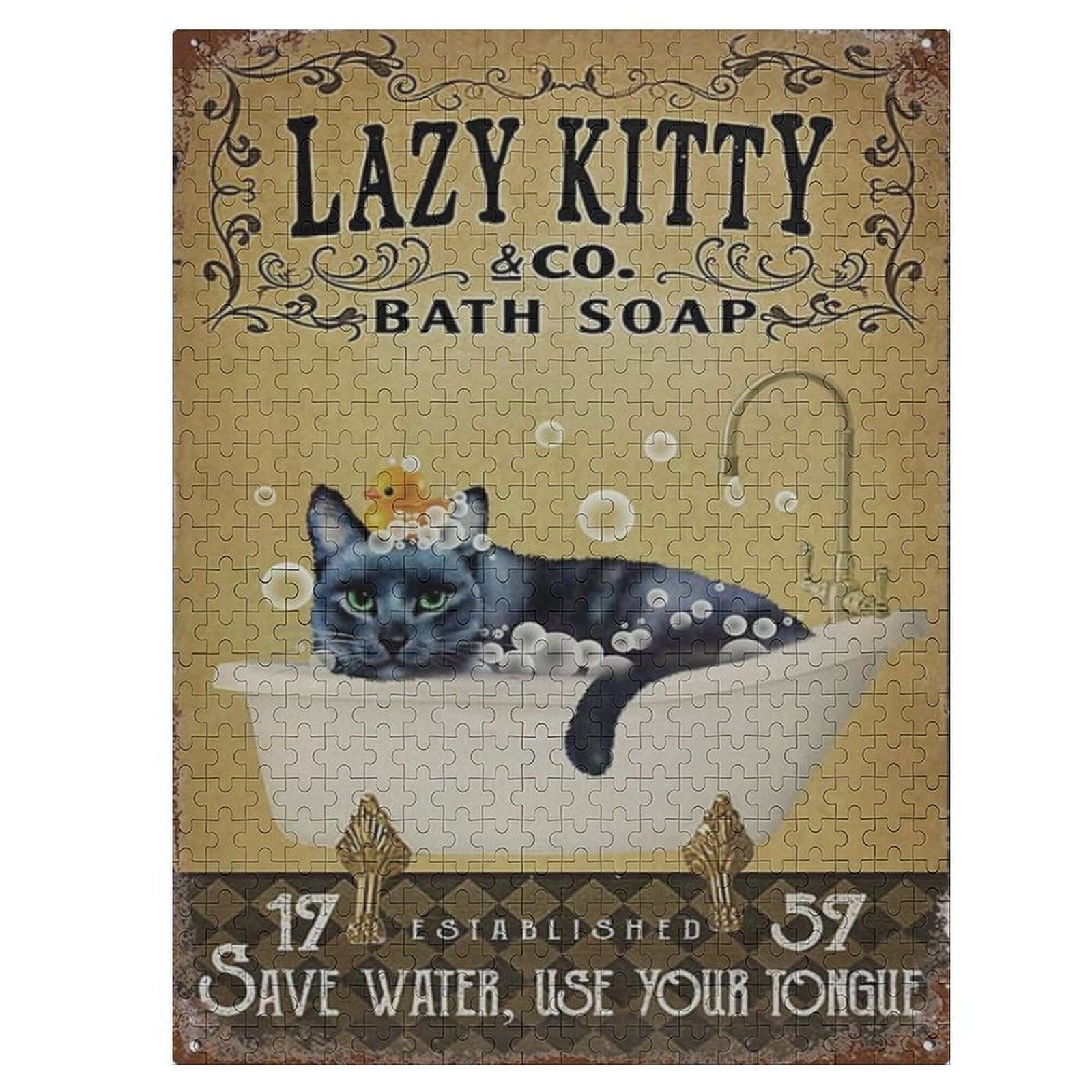 Yellow Bath Soap Russian Blue Jigsaw Puzzles 300 Pieces For Adults Home ...