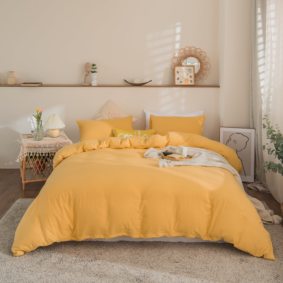 Yellow Bedding Sets Queen Luxury Yellow Duvet Cover Set Solid Pattern ...
