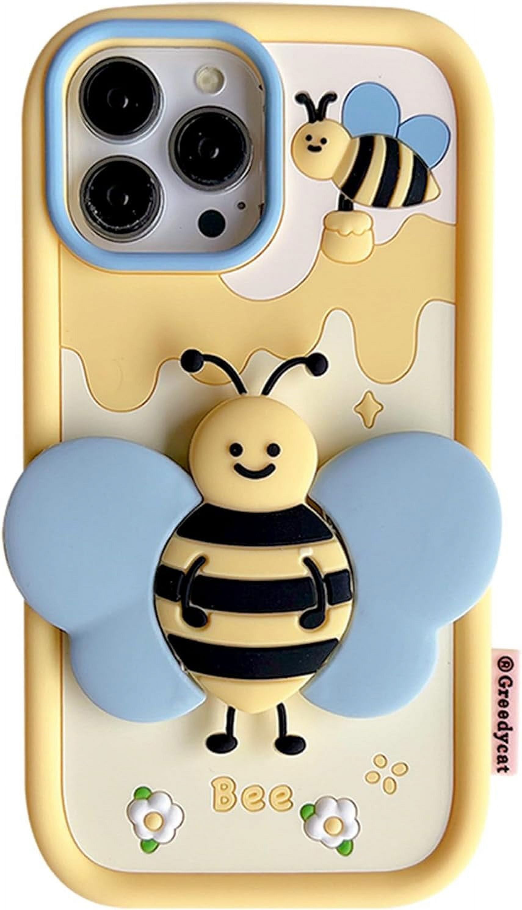 Yellow Bee Phone Case Compatible with iPhone 13 Pro, Cute 3D Korea ...