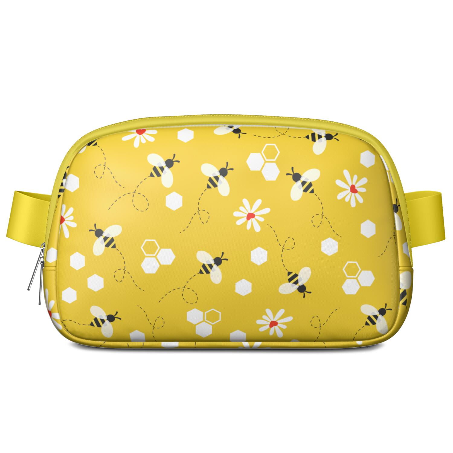 Yellow Bee Waist Pack – Cartoon Bumble Bee Print Fanny Bag with ...