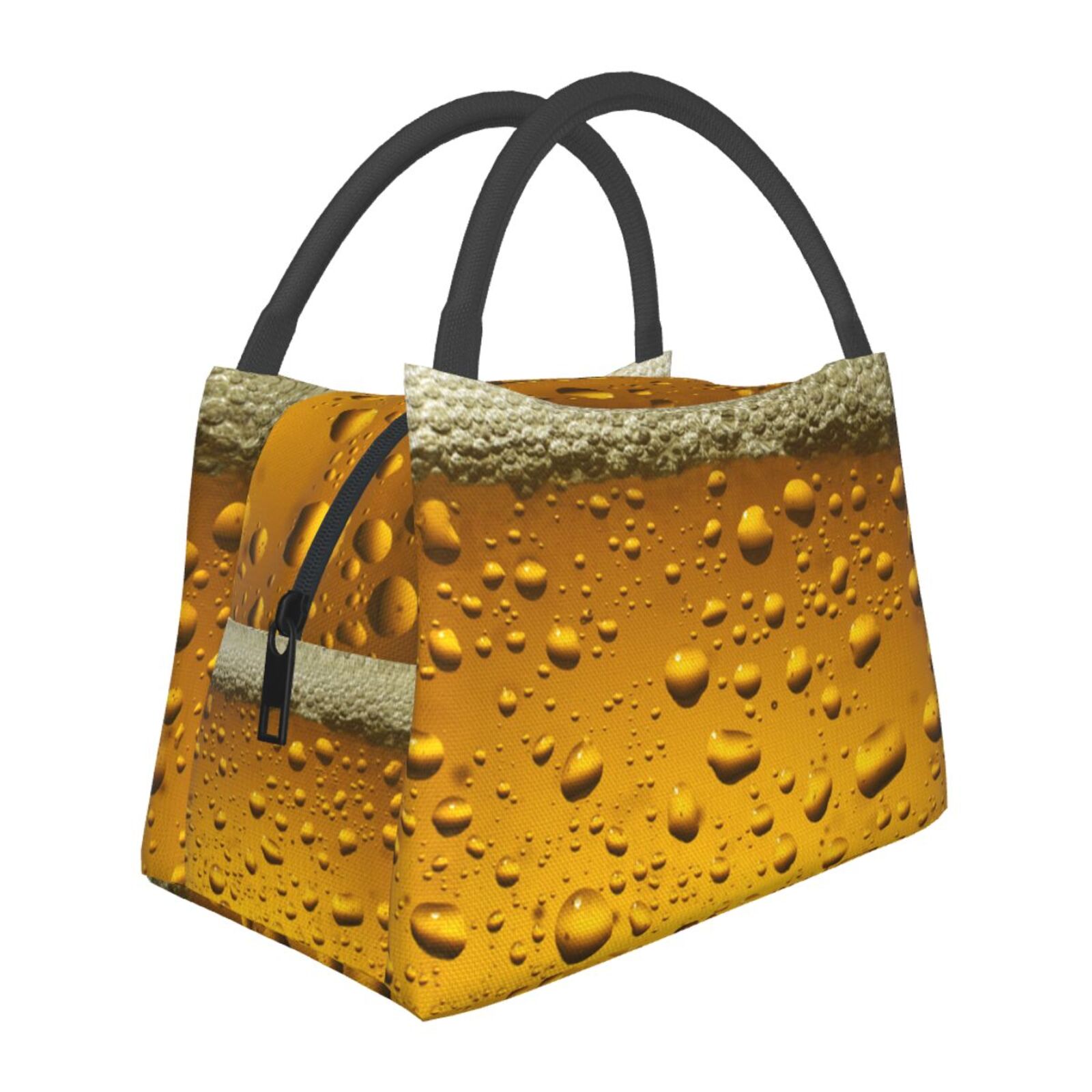 Yellow Beer Bubbles, Portable Lunch Bag Lunch Box Meal Bag Insulation ...