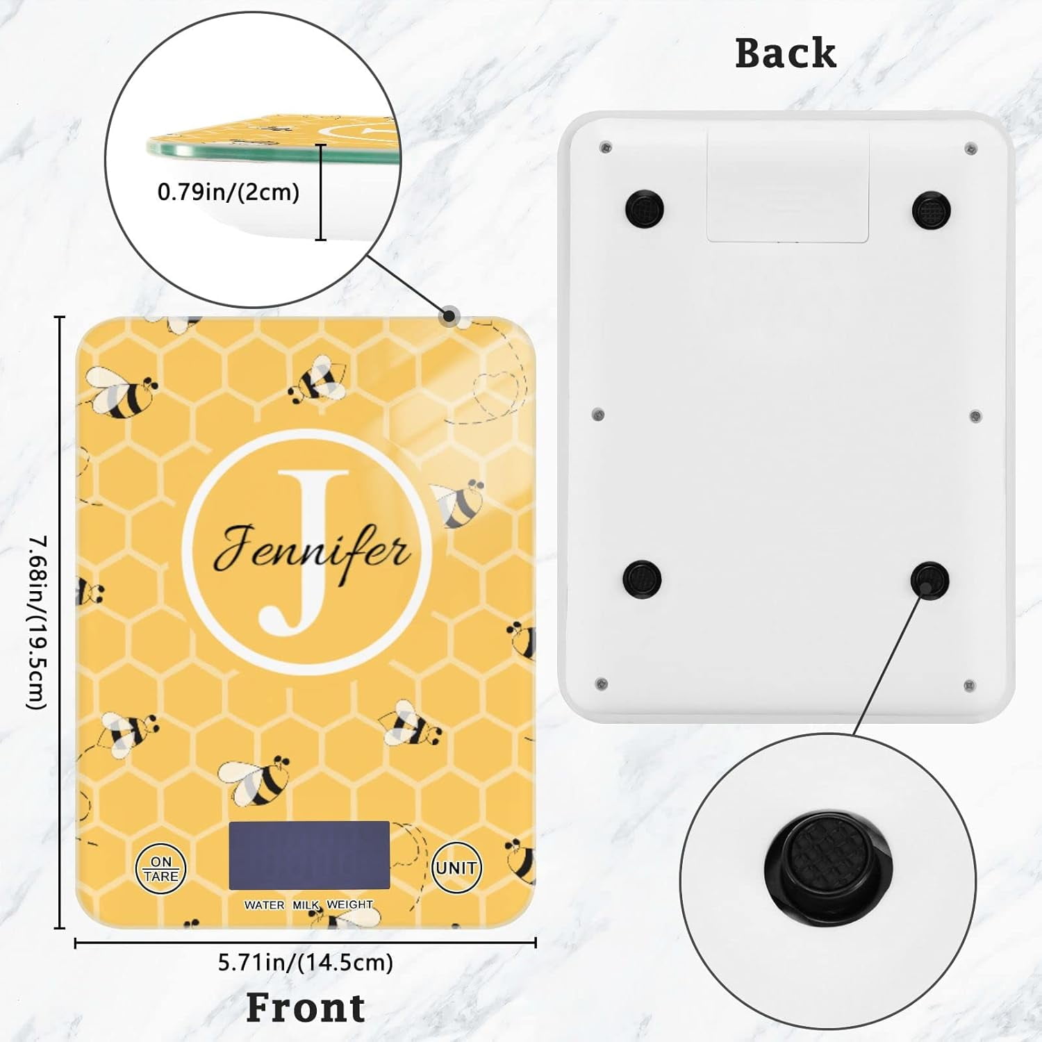 Yellow Bees Honey Custom Food Scale Personalized Waterproof Digital ...