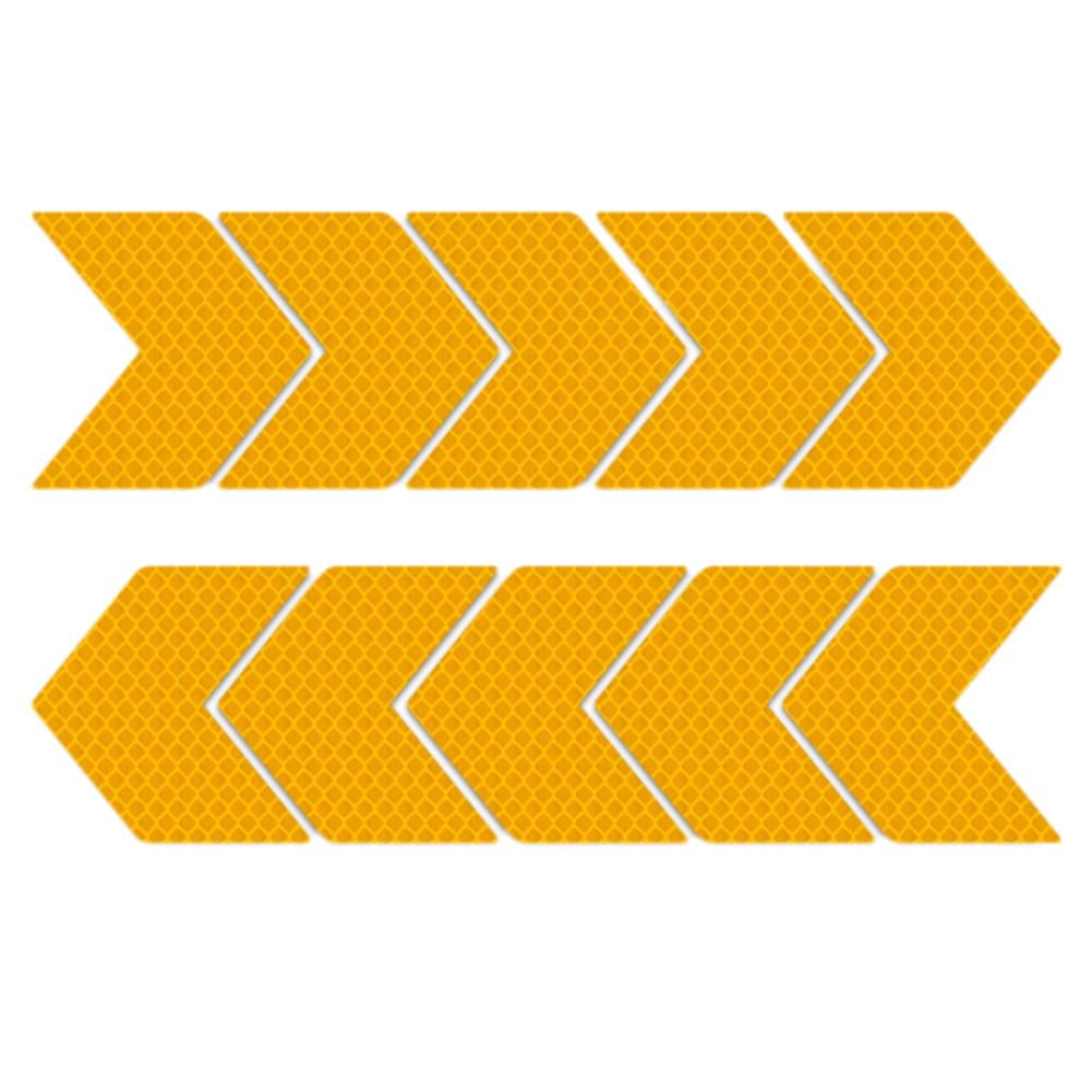 Yellow Bicycle Warning Arrow Reflective Stickers Lattice Color Guide ...