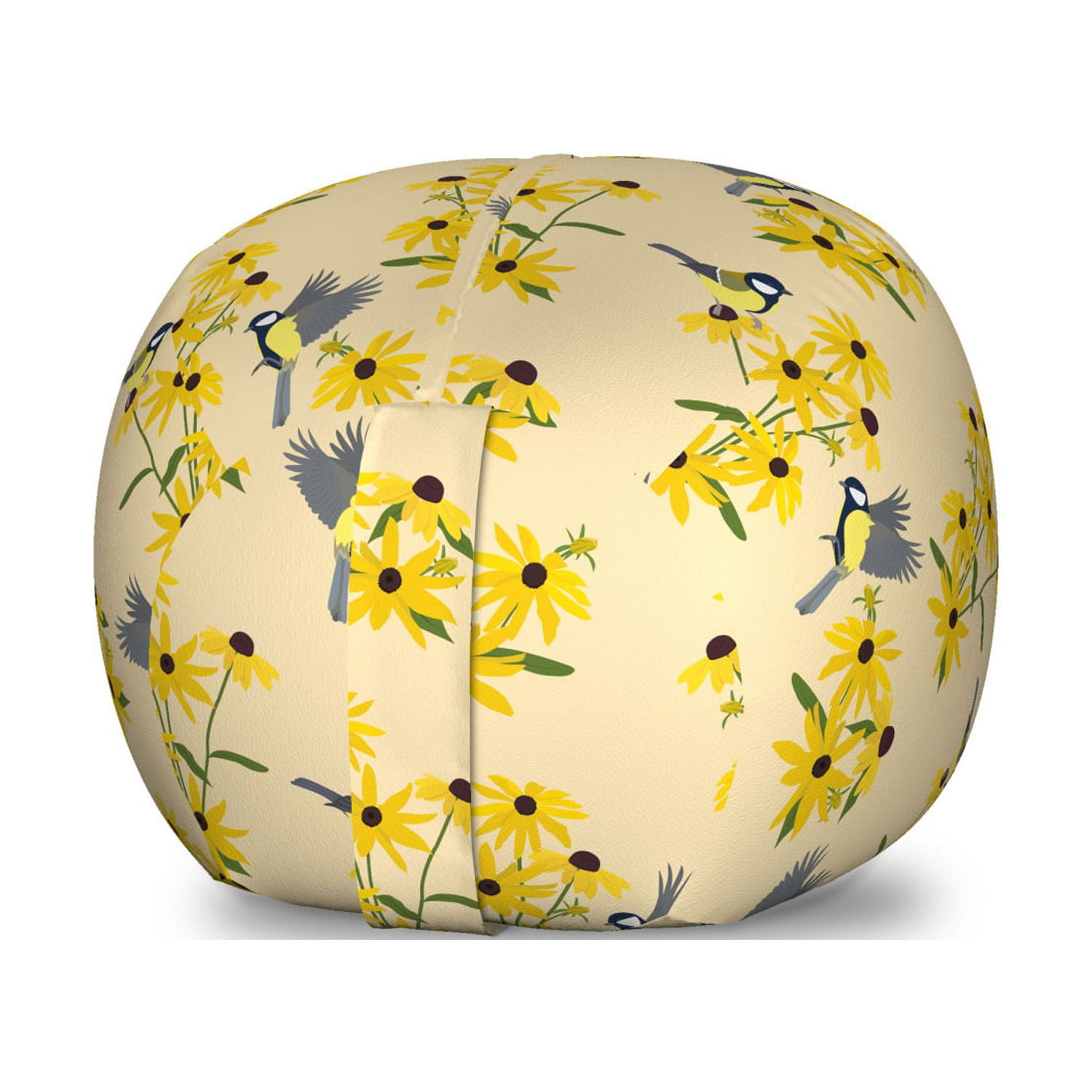 Yellow Bird Storage Toy Bag Chair, Continuous Pattern of Avian Animal ...