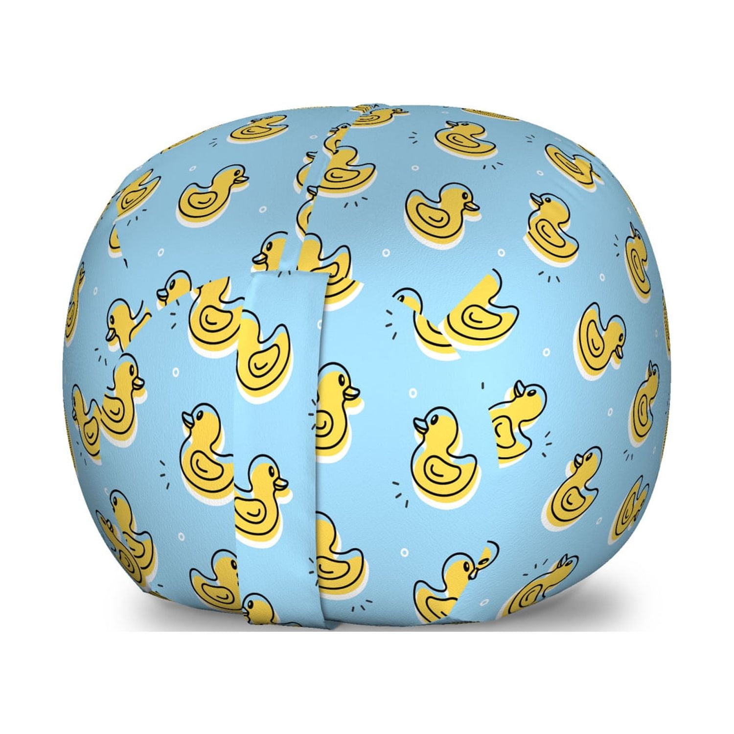 Yellow Bird Storage Toy Bag Chair, Simplistic Pattern with Rubber Toy ...