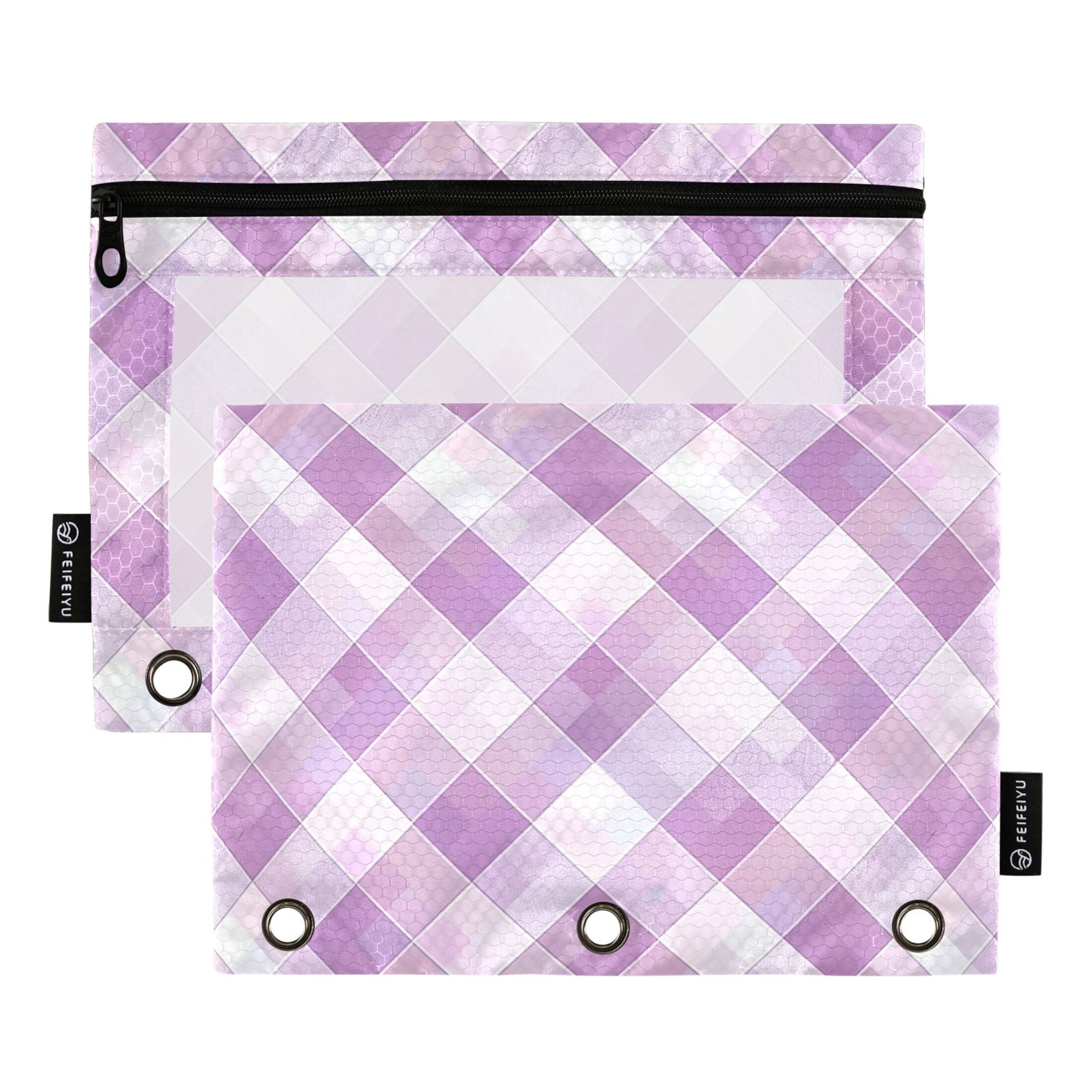 Yellow Black Leopard Skin Print Binder Pouches Zipper Pocket Document ...