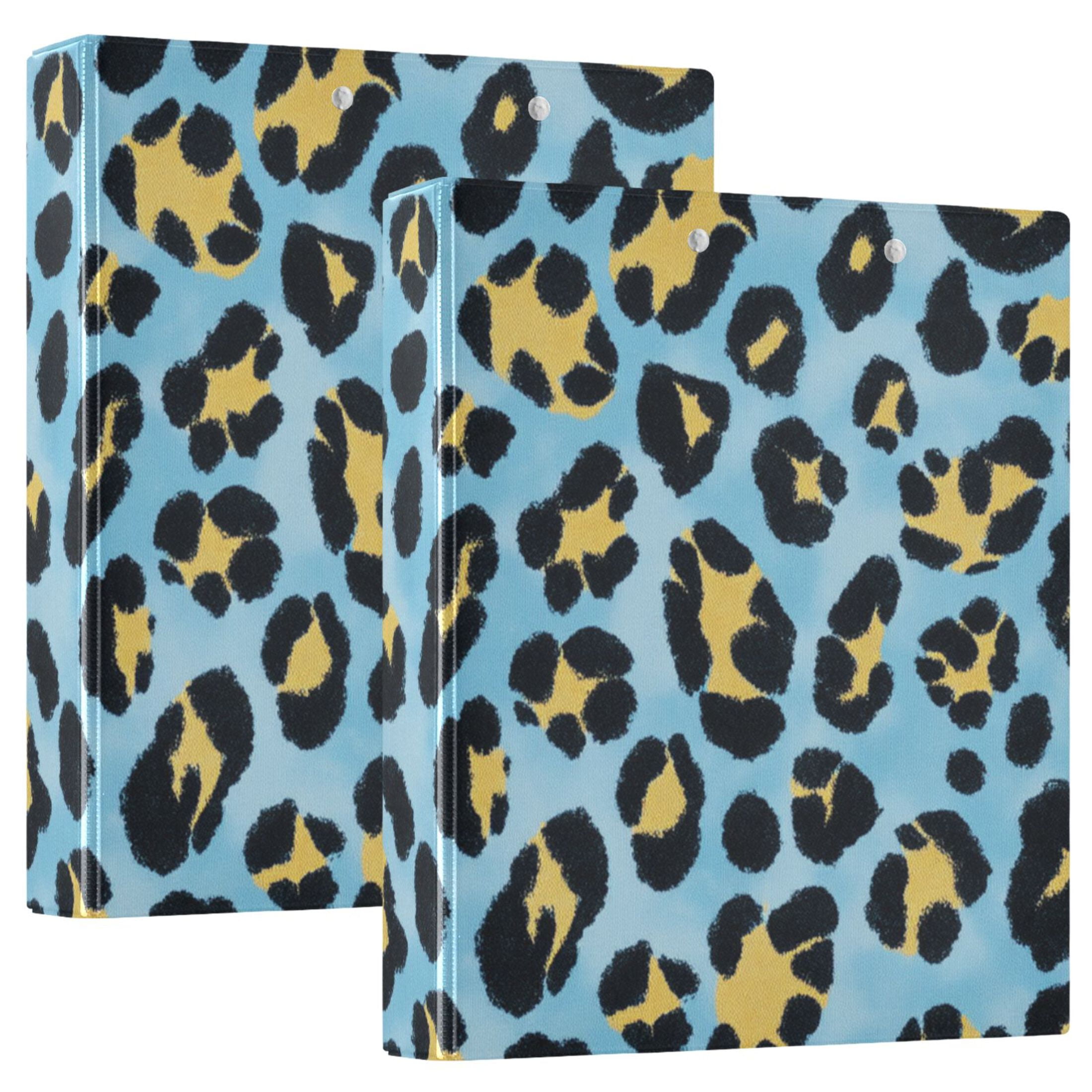 Yellow Black Leopard Skin Print Round Ring Binder 3 Rings 1.5" Capacity ...