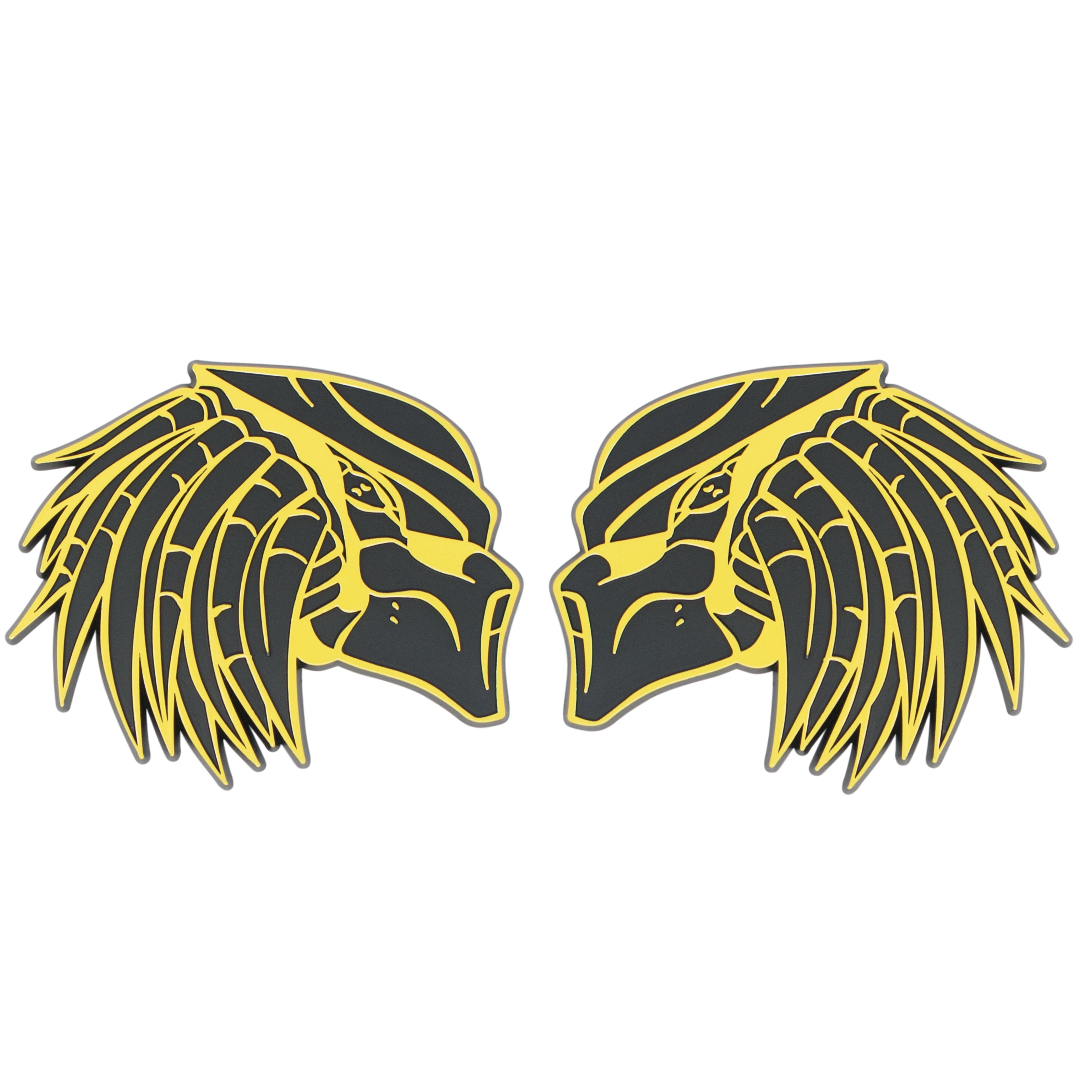 Yellow/Black Right & Left Facing Predator Emblem Badge (Set of 2) Auto ...
