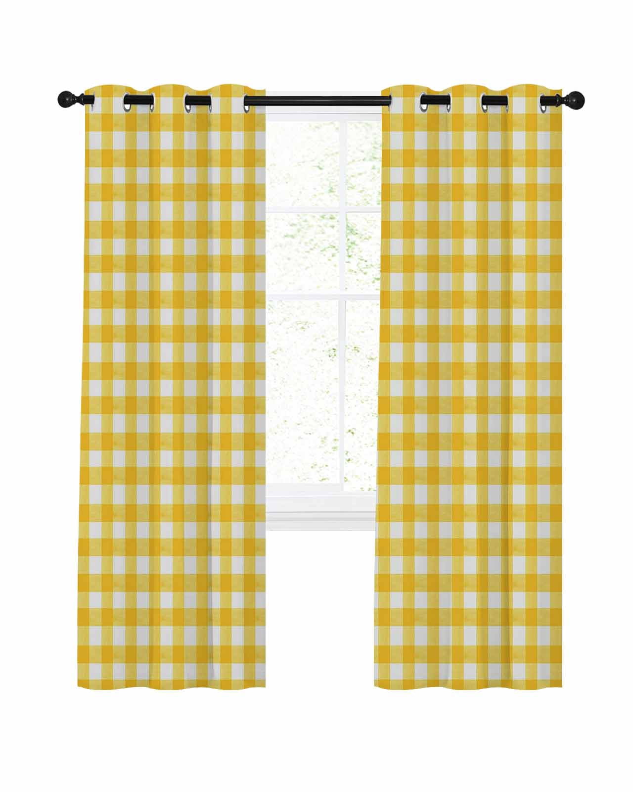 Yellow Blackout Curtains 90 Inches Long for Bedroom, Country French ...