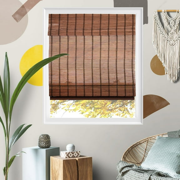 Cordless Bamboo Roman Shades, Light Filtering Shades Blinds Window ...