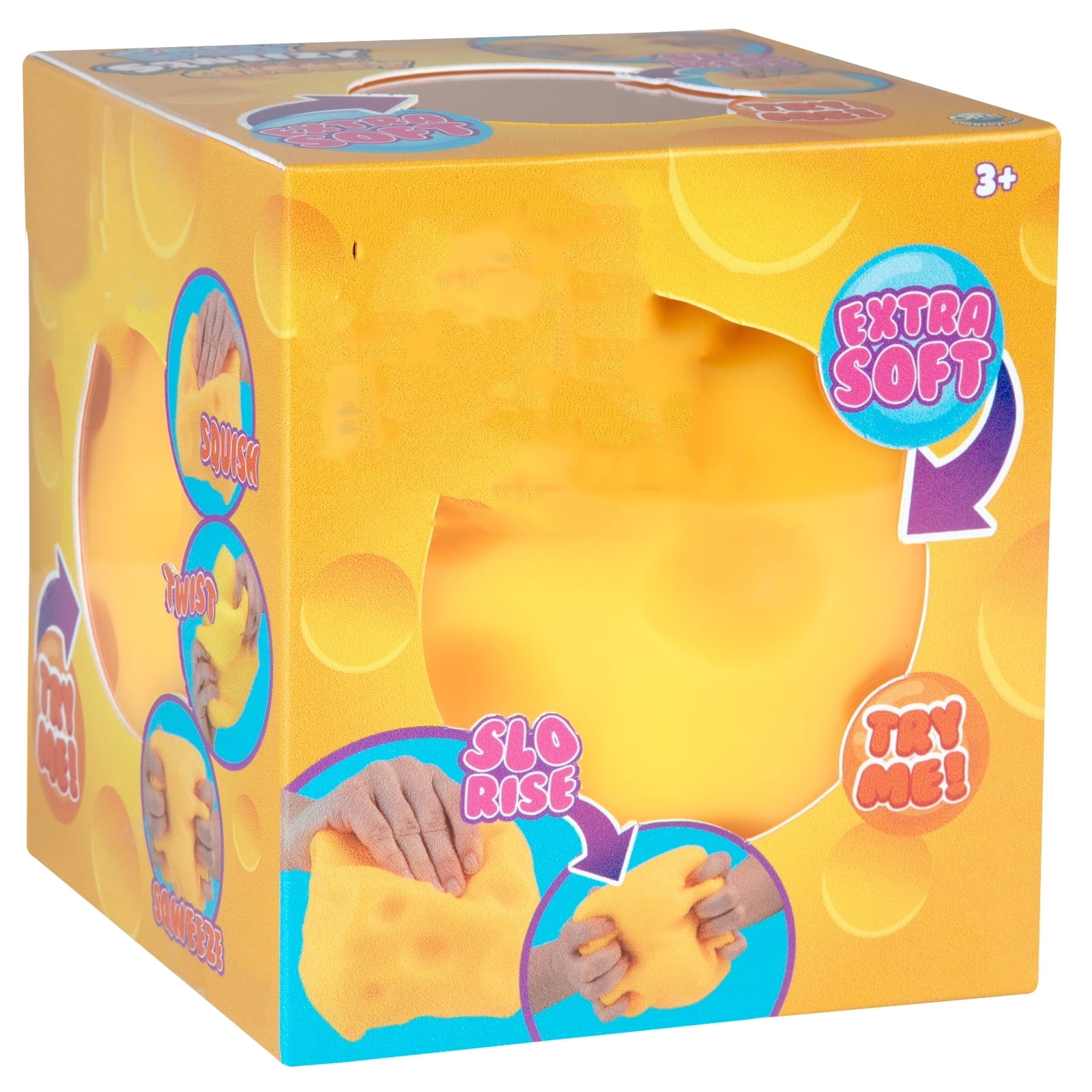 Yellow Block Cheese Squishy, 3.93 Inch Realistic Fidget Squeeze ...
