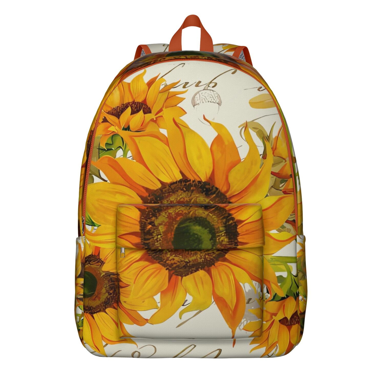 Yellow Bloom Sunflower Backpack - Vintage Floral Waterproof Daypack ...