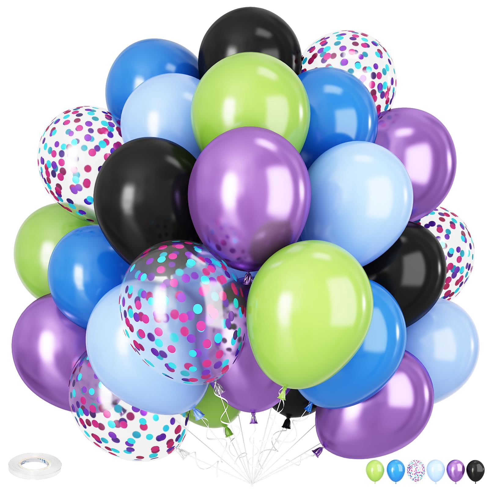 Yellow Blue Balloons, 12 Inch Blue and Yellow Balloons Set Pastel Blue ...