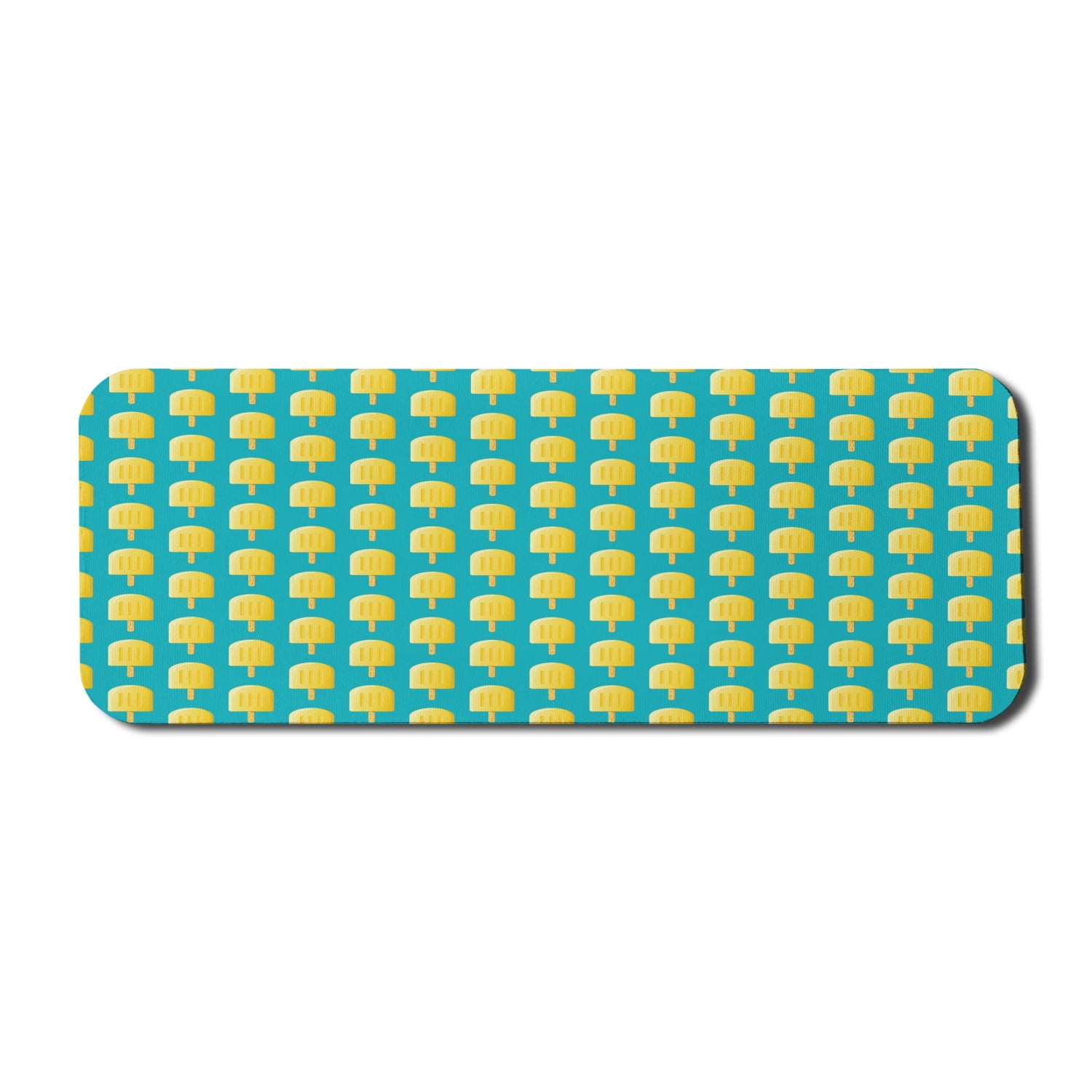 Yellow and Blue Computer Mouse Pad, Ice Cream Pattern Popsicle Summer ...
