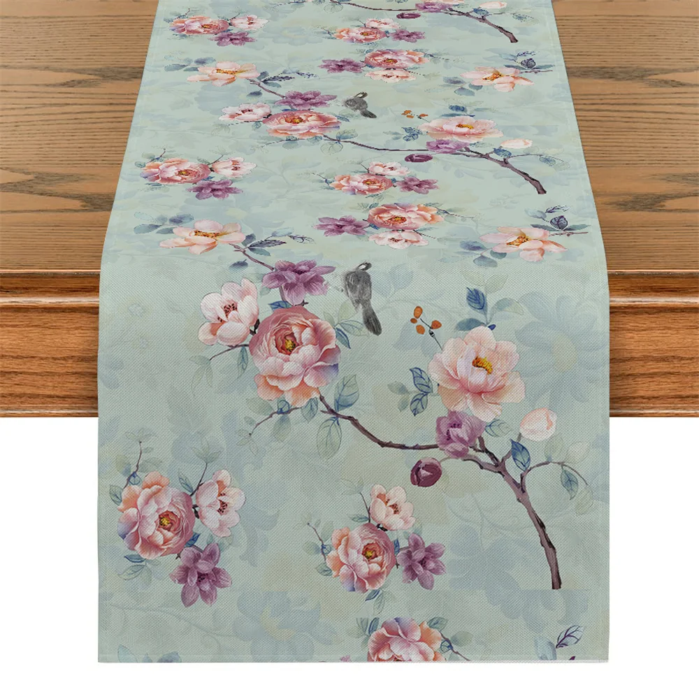 Yellow Blue Daisy Table Flag Garden Green Plant Tables Runners Peak ...