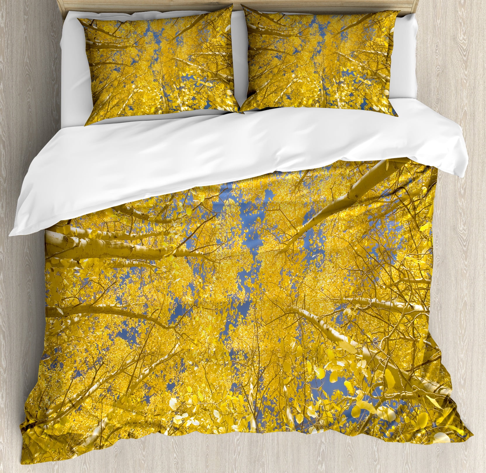 Yellow and Blue Duvet Cover Set, Looking Skyward Amongst the Patch of ...