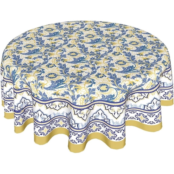 Daisy Tablecloth Round - Spring Summer Floral Table Cover 60 Inch for ...