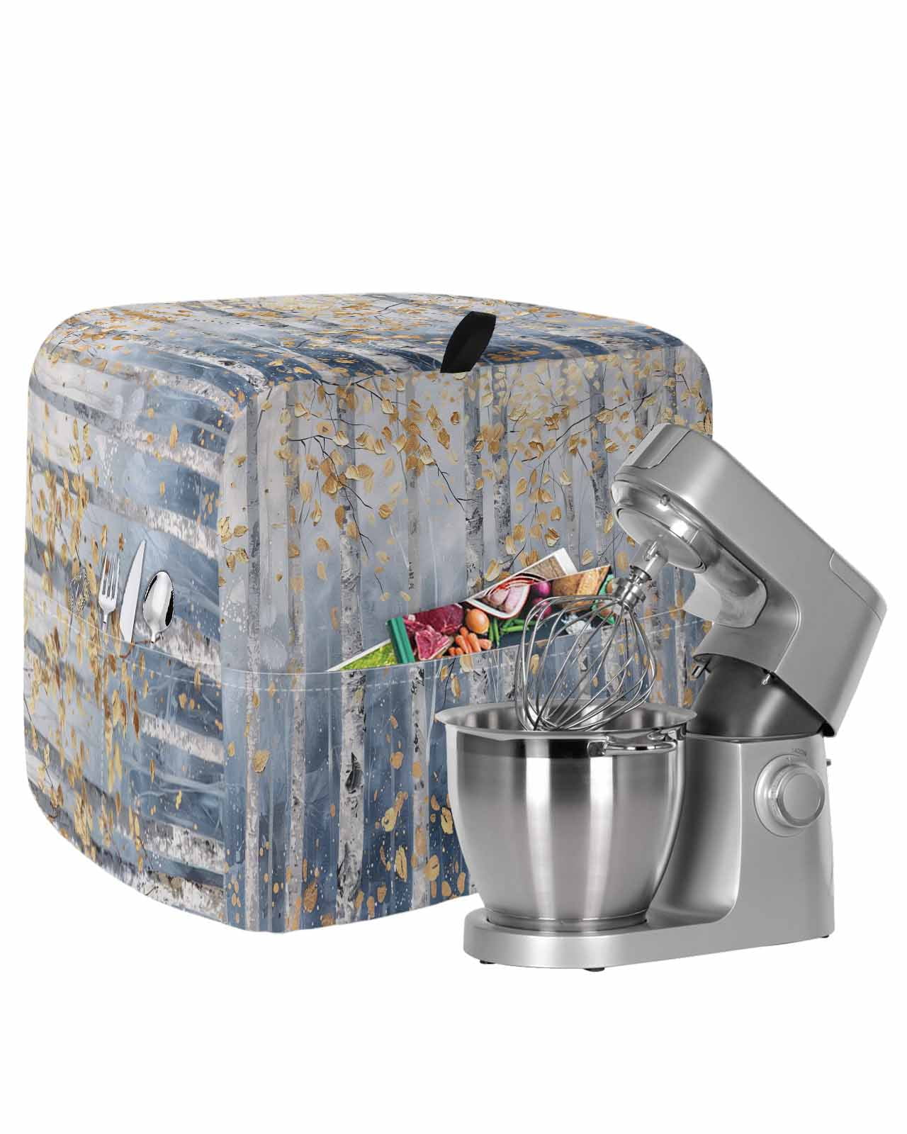 Yellow Blue Forest Stand Mixer Dust Cover with Storage Pocket & Handles ...