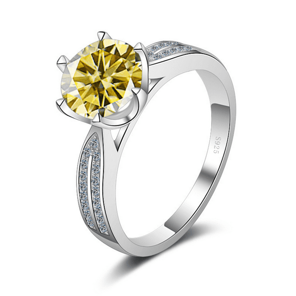 1 ct D Color Moissanite Engagement Rings for Women 925 Sterling Silver ...