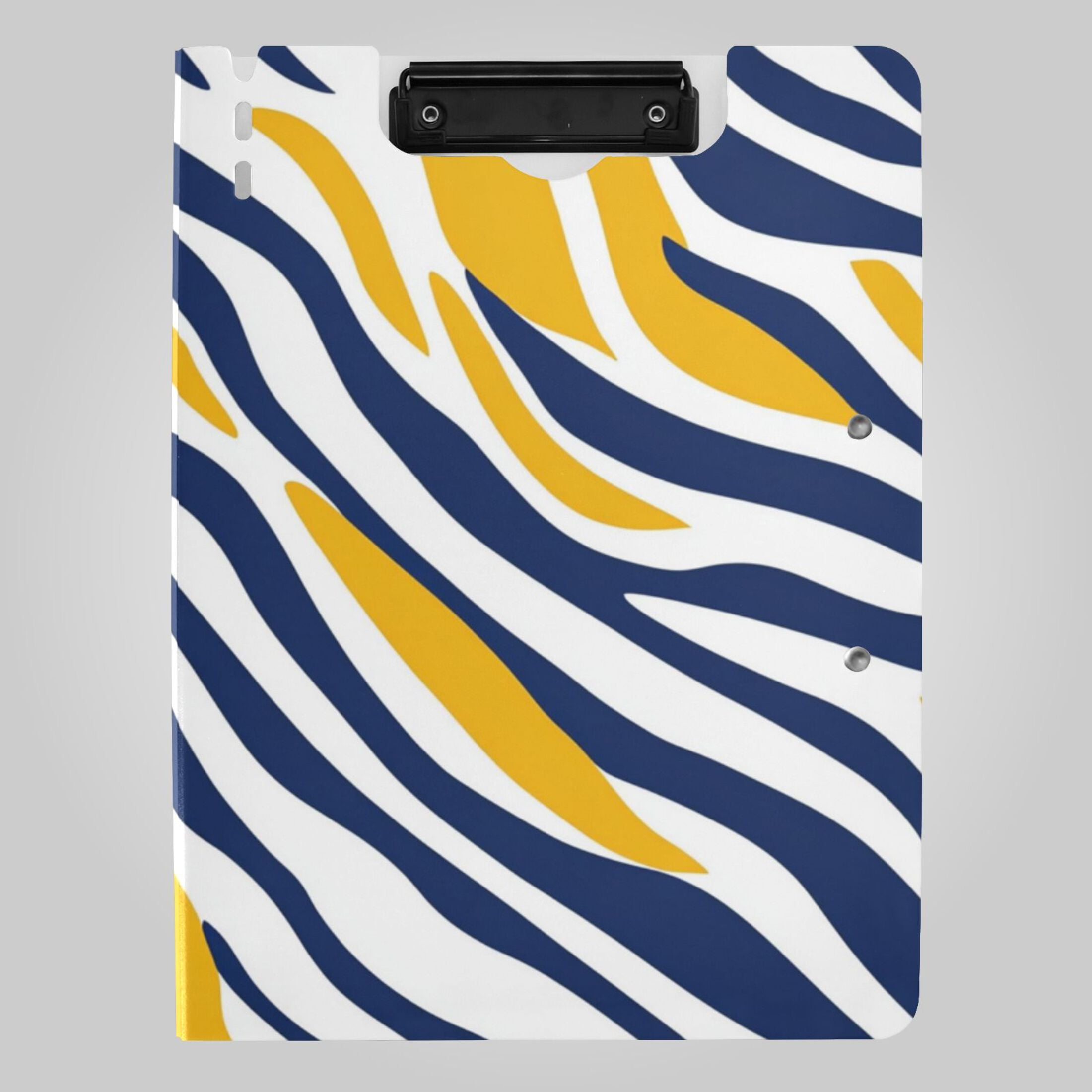 Yellow Blue Zabra Skin Stripes Foldable Binder Folder Clipboard with ...