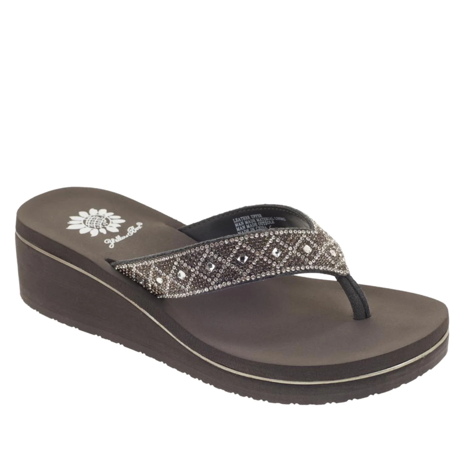 Yellow Box Achillas Platform Wedge Thong Sandal - Walmart.com
