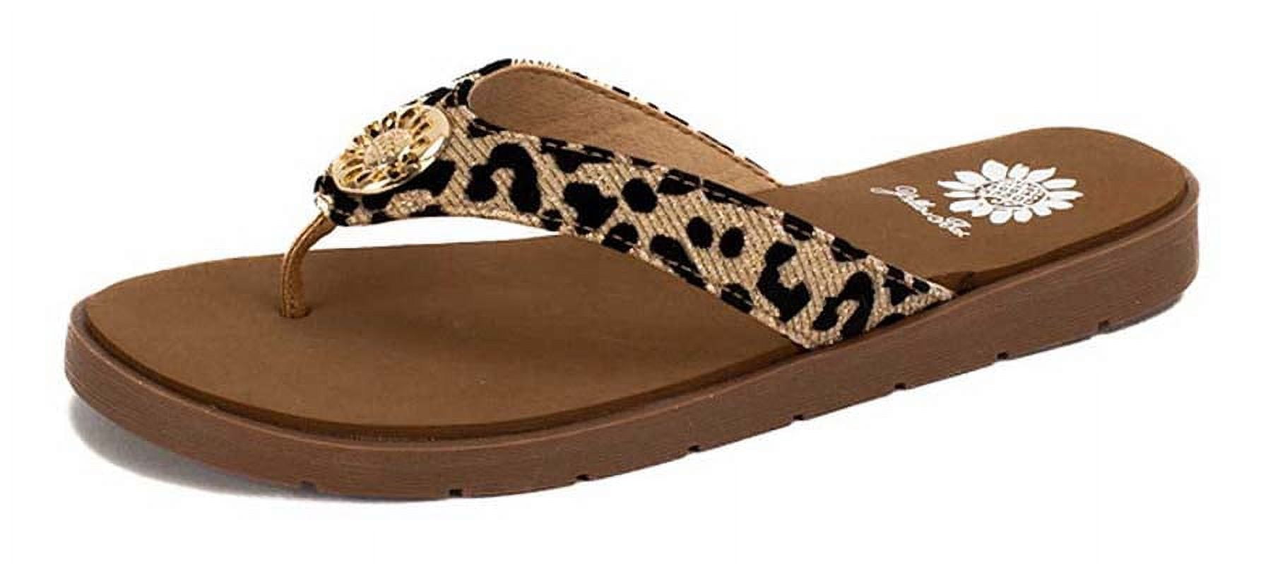 Yellow Box | FELCIA Velvet Leopard Print Flip Flops with EVA Sole ...