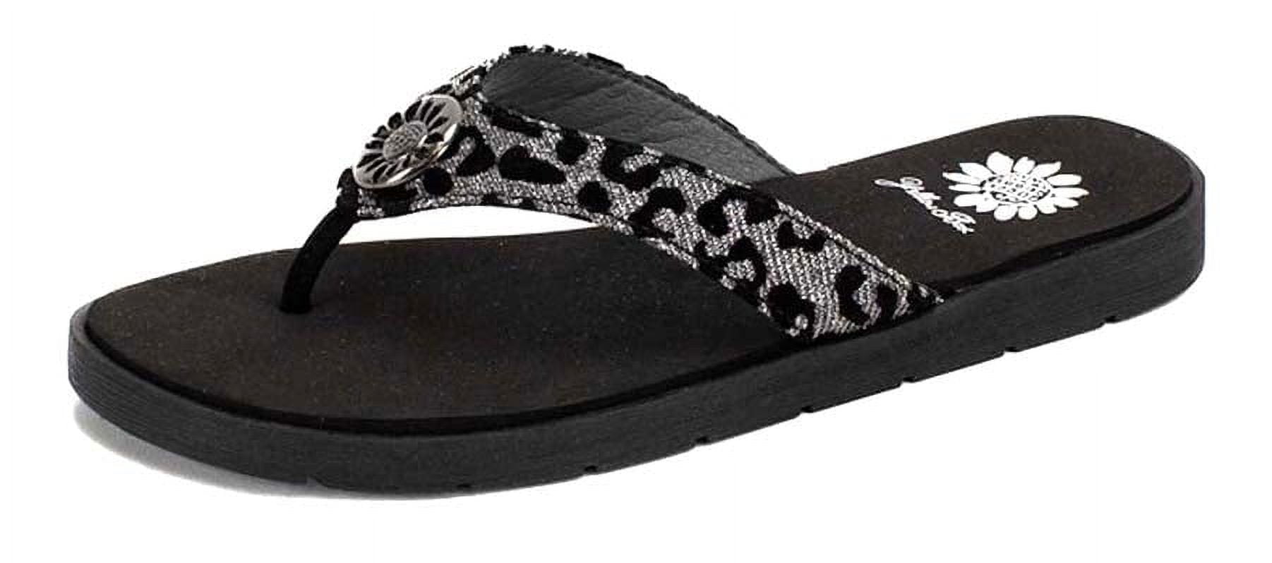 Yellow Box | FELCIA Velvet Leopard Print Flip Flops with EVA Sole ...